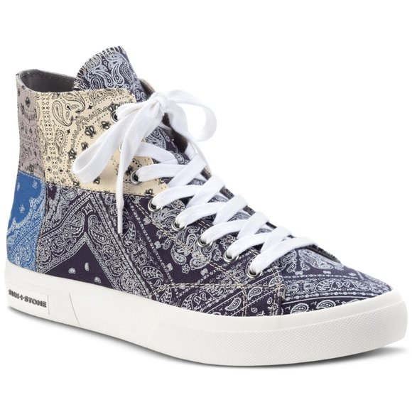 Sun + Stone | Shoes | Sun Stone Mens Mesa Laceup High Top Sneaker Blue ...